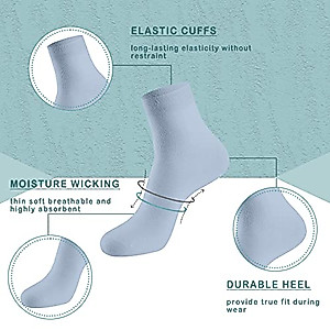 Women Thin Socks Rayon Bamboo Ankle Silky Quarter Anti Odor Casual Summer Socks 6 Pairs (US, Numeric, 8, 11, Regular, Regular, Assorted 5)