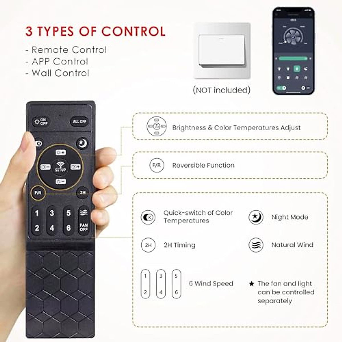 Ceiling Fans with Lights- 46"Low Profile Indoor Ceiling Fan with Light and Remote/APP Control, Flush Mount, LED Dimmable DC Reversible Modern Ceiling Fan for Bedroom（Black）