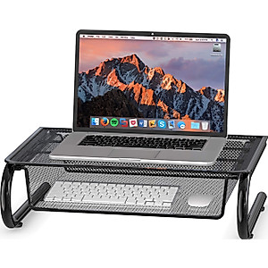 SimpleHouseware Mesh Monitor Riser with Drawer