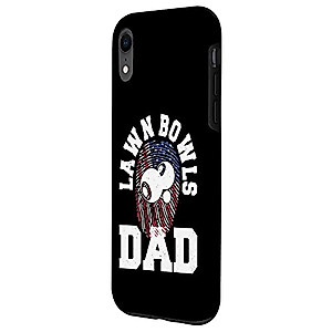 iPhone XR American Flag Fingerprint Patriotic Sports Lawn Bowls Dad Case