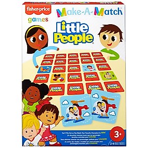 Mattel Games Fisher-Price Make-A-Match Card Game with Little People Theme, 56 Cards for 2 to 4 Players, Gift for Kids Ages 3 Years & Older