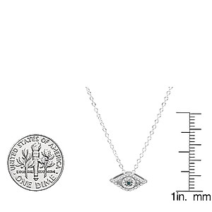 Dazzlingrock Collection 0.15 Carat (ctw) 10K Blue & White Diamond Ladies Eye Pendant (Silver Chain Included), White Gold