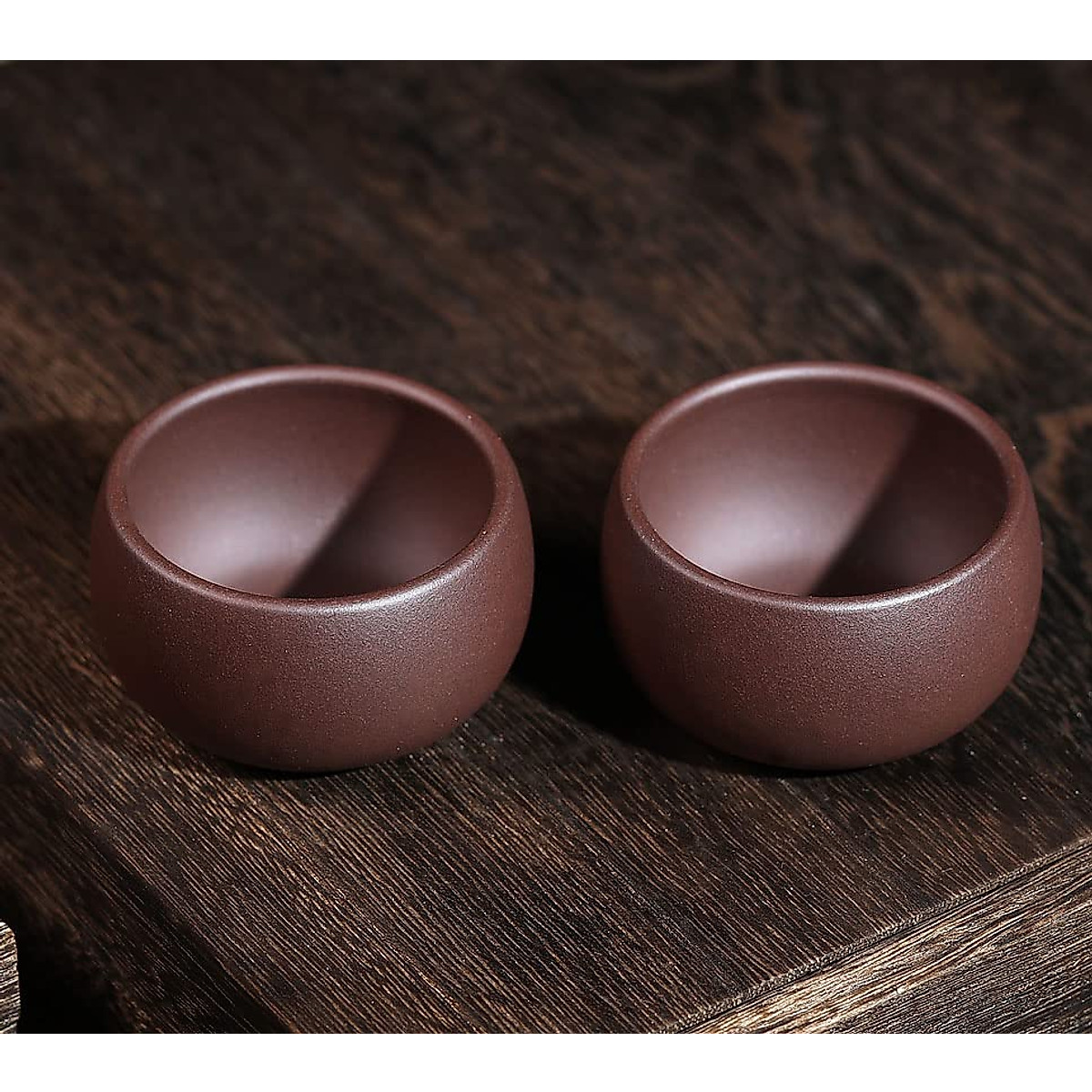 YXHUPOT Teacup 2pcs Chinese Yixing Clay Genuine Zini Zisha Gongfu Tea Cups 50ml (Zini)