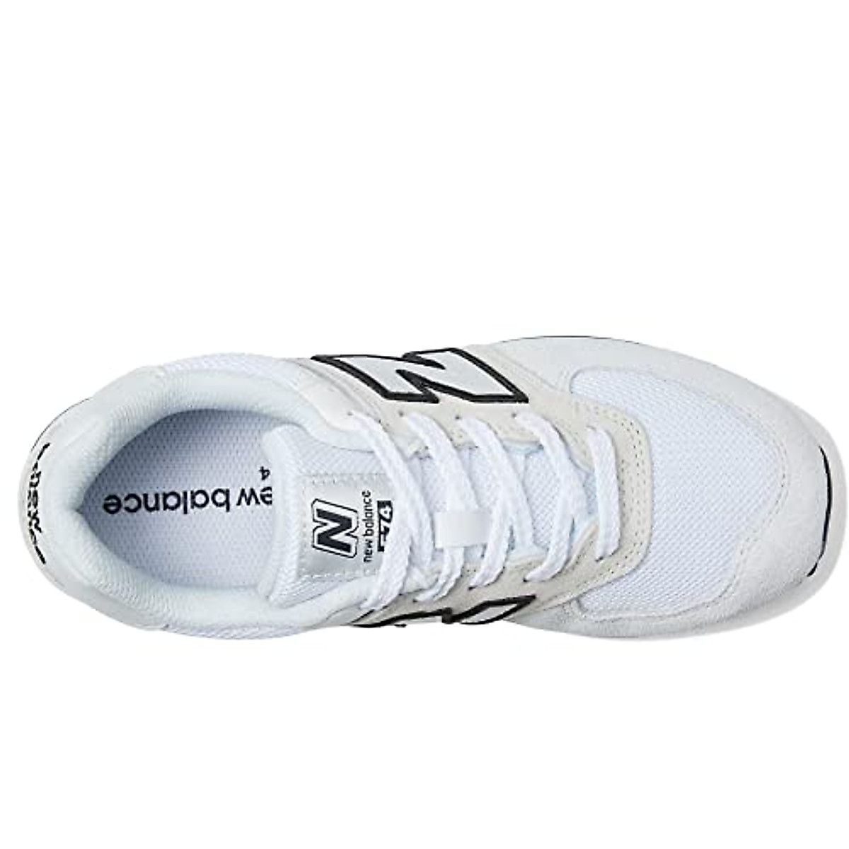 New Balance Boy's Kids 574 V1 70s Racing Lace-up Sneaker, Nimbus Cloud/Sea Salt/Black, 4 Big