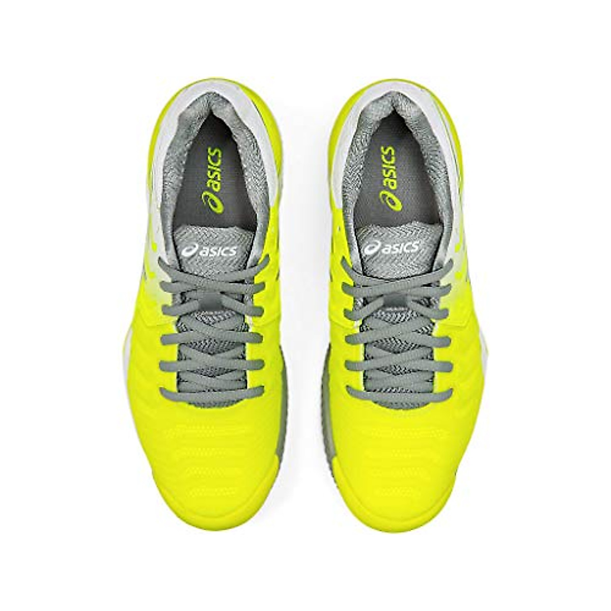 ASICS Women's Gel-Resolution 7 Clay Court Shoes, 7.5, Safety Yellow/Stone Grey