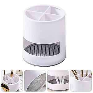 DOITOOL Kitchen Utensils Flatware Caddy Holder Plastic Storage Organizer Wall Mount Kitchen Caddy Bin for Silverware Forks Spoons Chopsticks White Kitchen Utensils Holder