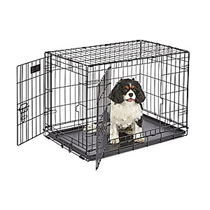 MidWest Homes for Pets Newly Enhanced Double Door iCrate Dog Crate, Includes Leak-Proof Pan, Floor Protecting Feet, Divider Panel & New Patented Features