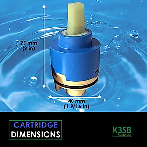 K40B Replacement Faucet Cartridge - After Market, Fits La Torre, Moonlight, Tiffany Faucets, After Market Faucet Cartridge Replacement, Faucet Repair Parts for Kitchen, Bathroom - 40mm