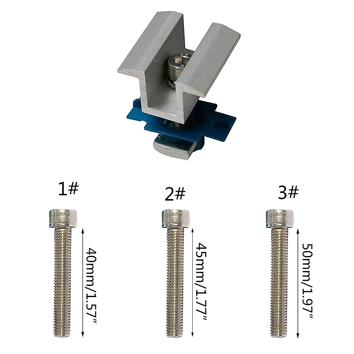 10Pcs Solar Panel Clamps 30/35/40mm Solar Panel Bracket Aluminium Mounting Accessories Aluminum Solar Clamp