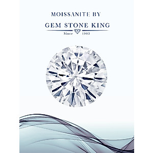 Gem Stone King 925 Sterling Silver 14MM Cushion Gemstone Birthstone and White Moissanite Pendant Necklace | Halo Necklace for Women | With 18 Inch Chain