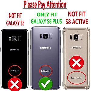 STARSHOP Samsung Galaxy S8 Plus Case, with [Tempered Glass Screen Protector Included] Military Grade Shockproof Dual Layer Protective Phone Cover with Metal Ring Kickstand - Navy