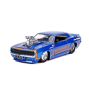 Jada Toys Bigtime Muscle 1:24 1969 Chevy Camaro Earthshaker Die-cast Car Candy Blue, Toys for Kids and Adults