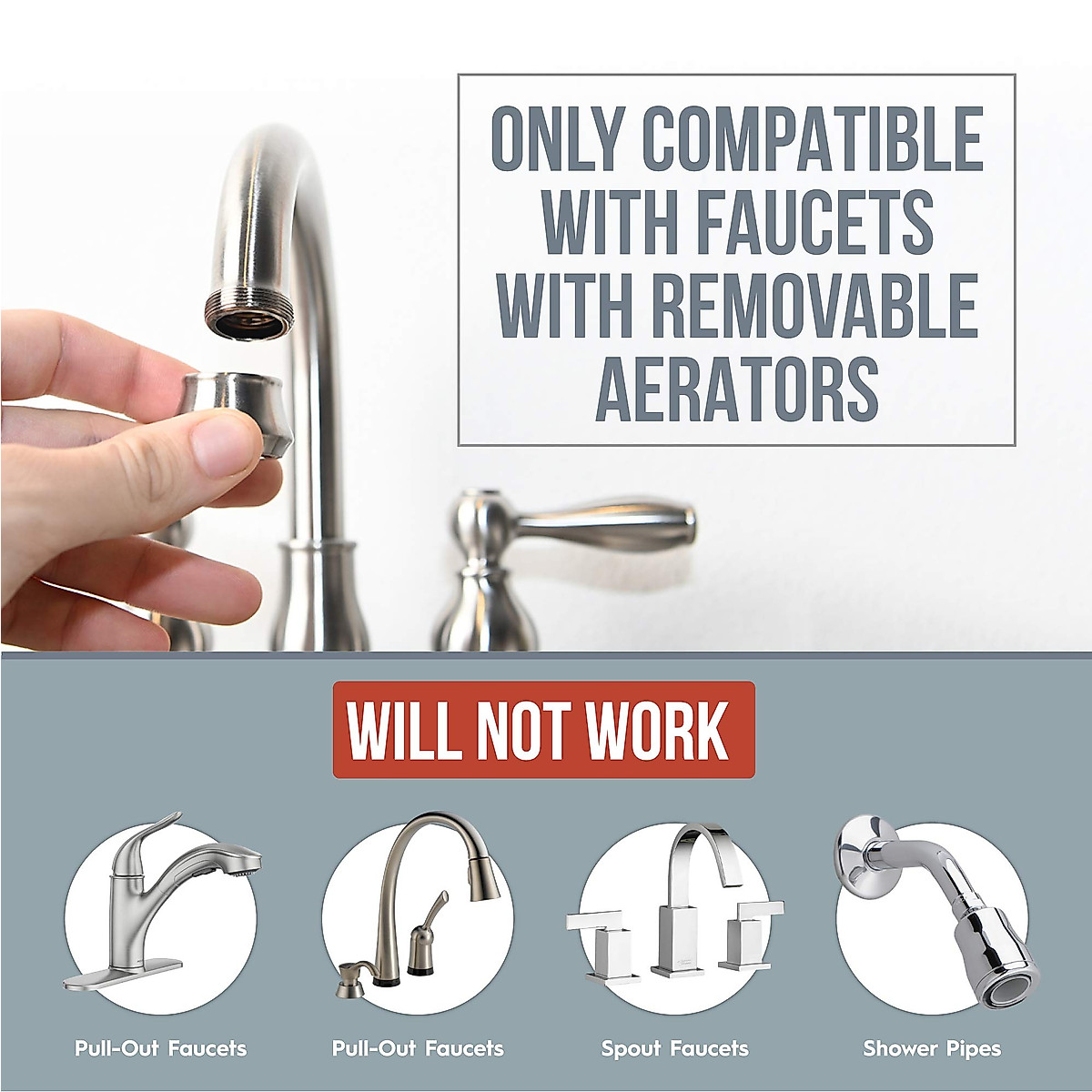 SmarterFresh 9-Piece Faucet Adapter Kit, Brass Aerator Adapter Set to Connect Garden Hose, Water Filter, Standard Hose via Diverter, in RV & Other - Male & Female Faucet Adapter for Sinks