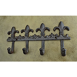 Lulu Decor, Cast Iron Fleur De Lis Key Hook (Key Hook Brown)