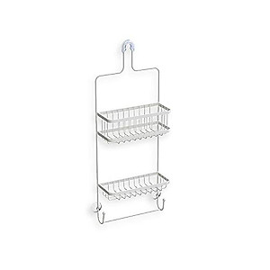 Better Living Products 13213 ASTRA 2 Tier Steel Hanging Bathroom Shower Caddy Organizer with Hooks for Storing Accessories and Toiletries
