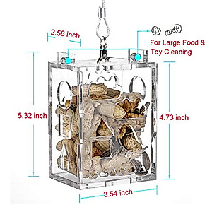 KINTOR Parrot Creative Foraging Toy Feeder Bird Cage, Big Size 4.8x3.6x2.6inch