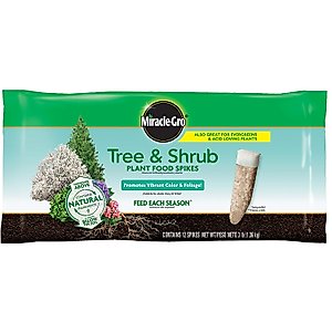 2 X Miracle-Gro Tree & Shrub Fertilizer Spikes - 12 PK