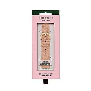 Kate Spade New York women's rose gold glitter leather band for apple watch®, 38/40/41mm (Model: KSS0141)