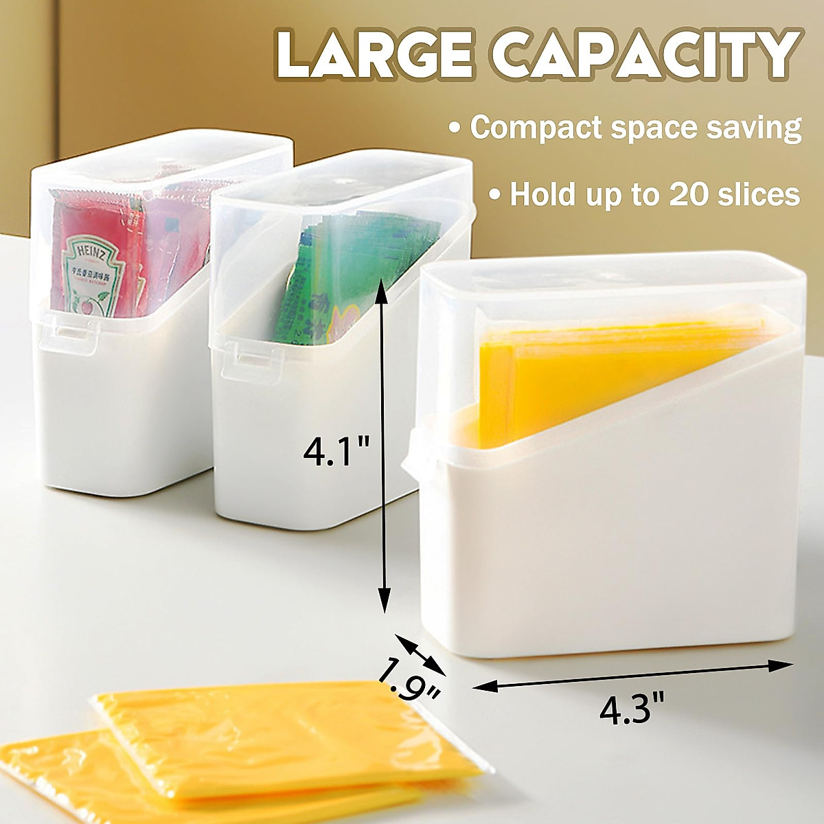 PARBEE Sliced Cheese Container for Fridge, 2 Pack Airtight Clear Slice Holder to Keep Cheese Fresh Longer
