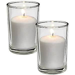 Hyoola Votive Candles - 24 Hour Burn Time - Unscented Candles Votives Bulk - Pack of 50 White Candles - European Made