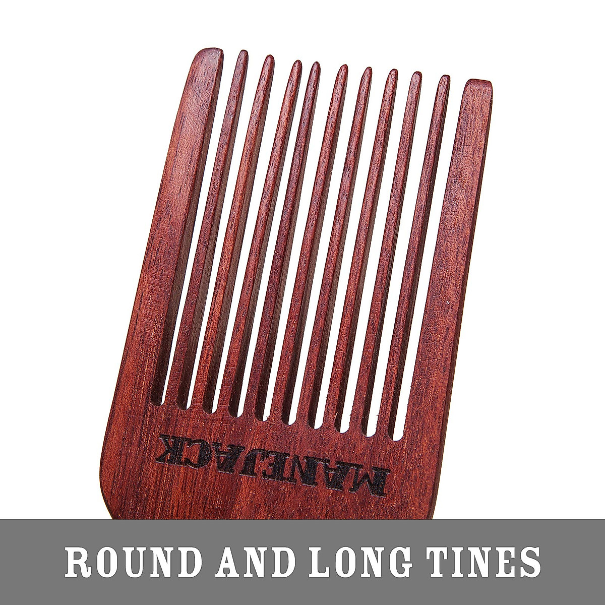 MANEJACK Beard Pick for Men- Wooden Comb Afro Hair Lift Combs