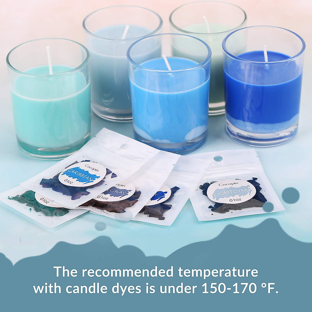 Color Candle Making Dye Kit, 24 Coloring Chips for Paraffin and Soy Wax Base Molds, Bright, Easy Melting and Mixing Colored Flakes, Non-Toxic DIY and Homemade Craft Supplies , 0.1oz Per Bag