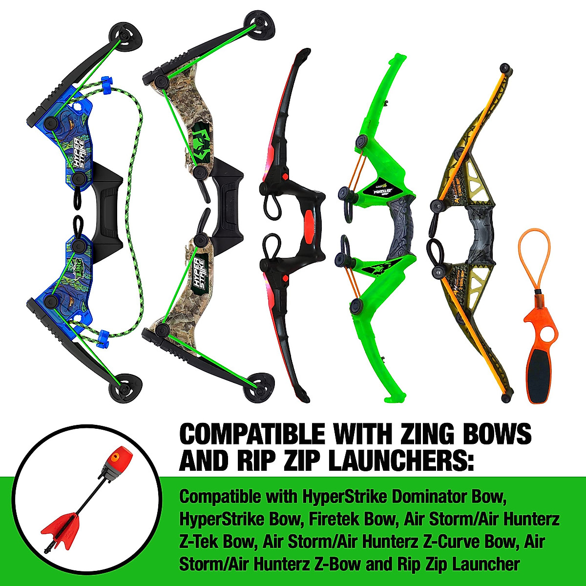 Zing Firetek Arrow Refill Pack, 4X Light up Whistling Arrows, for Long Range Outdoor Play with Friends and Family, for Ages 14 and Up