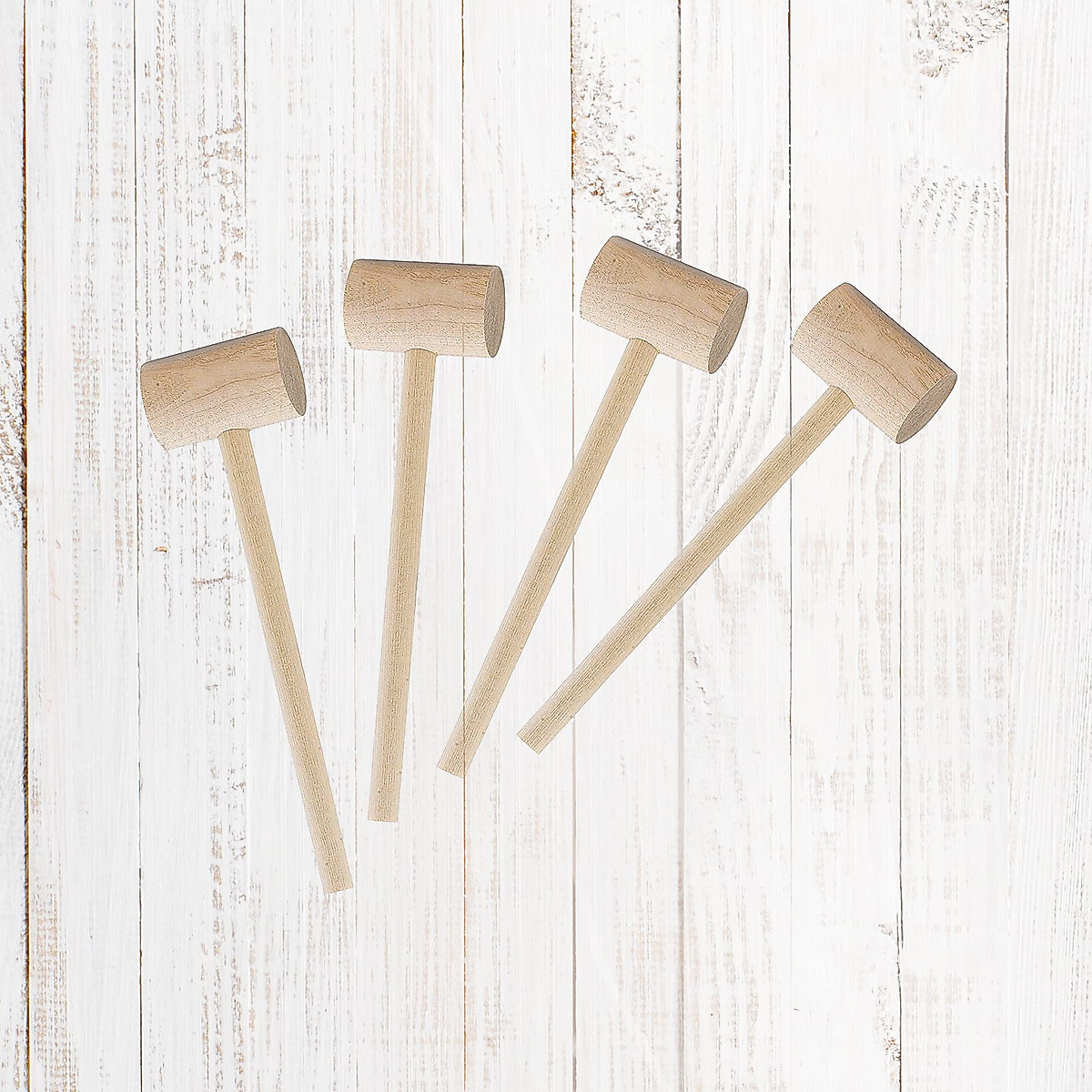 Maine Man Seafood Crab Mallets, Natural Hardwood, 7.75-Inches, Set of 4