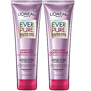 L'Oréal Paris EverPure Moisture Sulfate Free Shampoo and Conditioner for Color-Treated Hair, 8.5 Ounce (Set of 2)