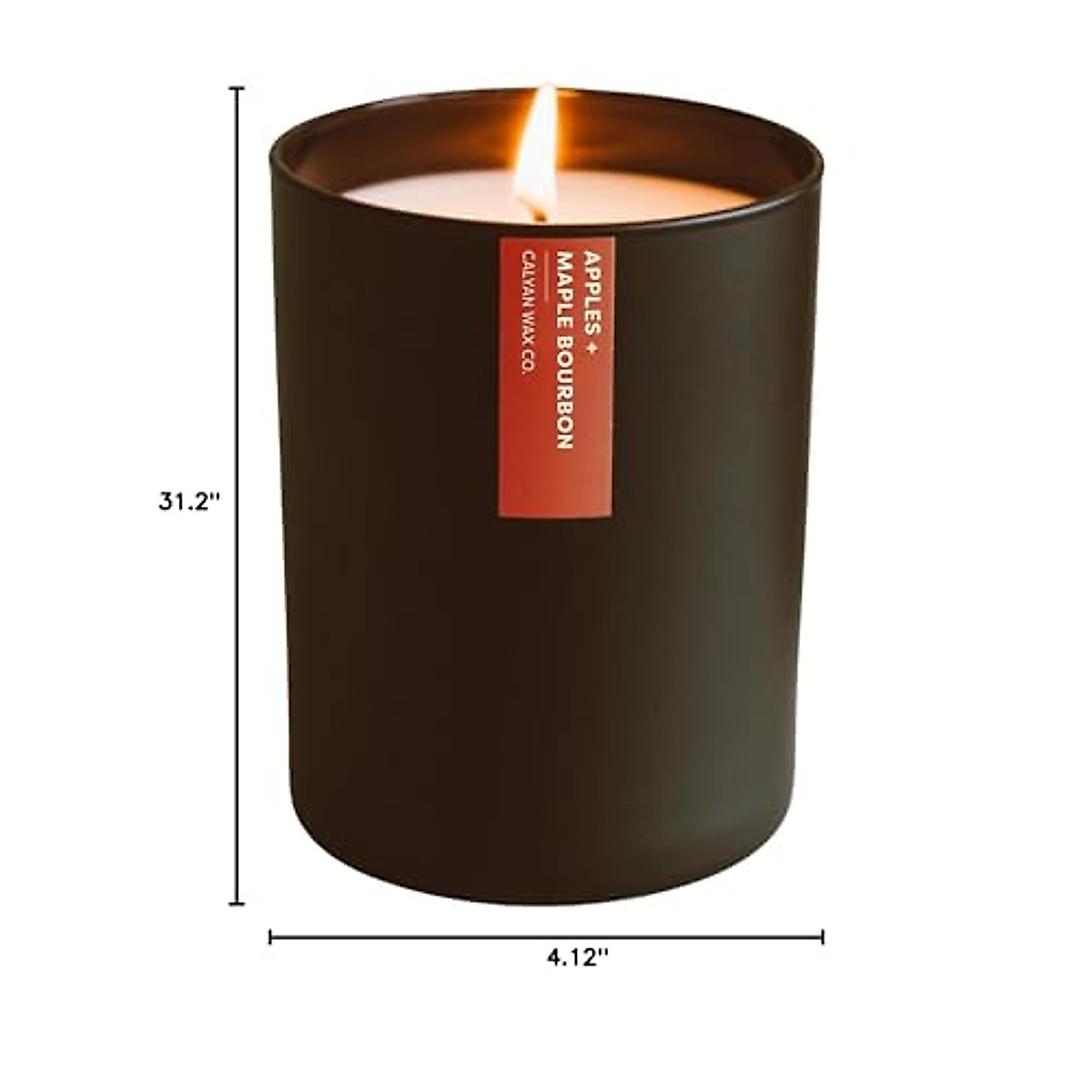 Calyan Wax Soy Wax Candle, Apples & Maple Bourbon Scented Candle for The Home | Premium Candle with Essential Oils | 10.2 oz 50 Hour Burn Time | Soy Candle in Black Jar, Gift for Men