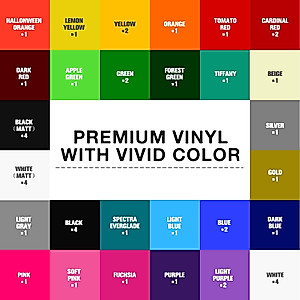 HTVRONT Vinyl for Cricut - 65 Pack Permanent Adhesive Vinyl Sheets Set - 55 Vinyl Sheets 12" x 12" & 10 Transfer Tape Sheets, 35 Color for Party Decoration, Sticker, Craft Cutter, Car Decal