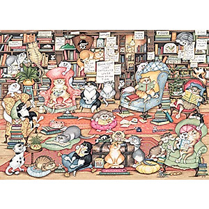 Ravensburger Crazy Cats Bingley’s Bookclub 1000 Piece Jigsaw Puzzle for Adults & Kids Age 12 Years Up