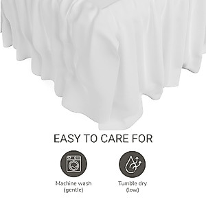 Tadpoles Dust Ruffle Crib Skirt | 28" x 52" with a 14" Drop | Made of 100% Softly Brushed Microfiber Polyester | Easy to Care for | Soft, Smooth, Breathable & Durable | Ideal for Babies | White
