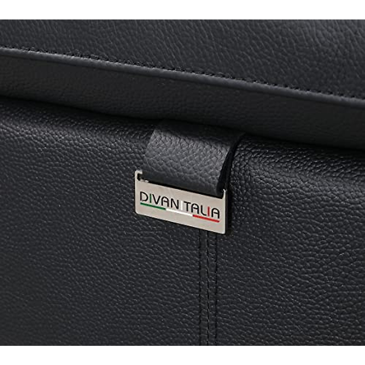 Blackjack Furniture Weston Collection Italian Leather Living Room, Den Loveseat, Black