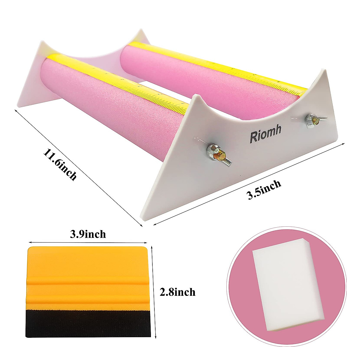 Cup Cradle for Tumbler with an Adjustment Pad and a Felt Edge Squeegee, Vinyl Holder with Foam Measurements for Crafting Decals on Cups and Bottles