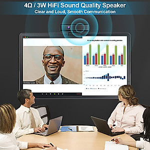 Full HD 1080P Computer Camera with 4 Built-in Omnidirectional Microphones and Speaker for Video Conference Streaming, USB External Webcam with Magnetic Privacy Cover for Desktop Monitor Laptop