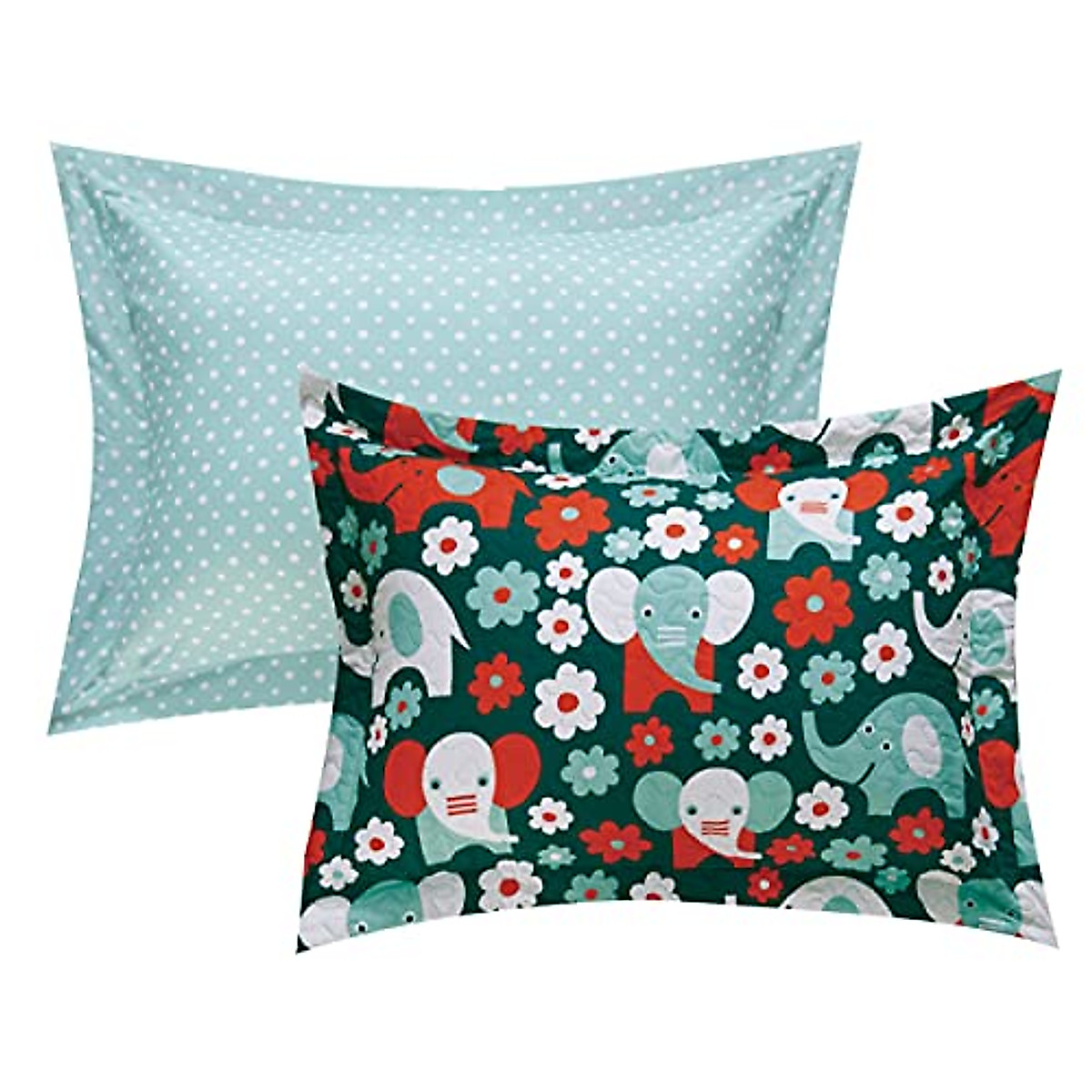 Chic Home Marsh 4 Piece Reversible Quilt Set Cute Elephant Friends Youth Design Bed in a Bag-Decorative Pillow Shams Included, Full, Multi Color