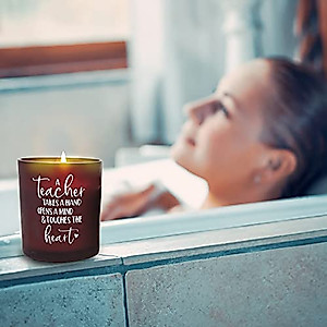 Teacher Gifts, Scented Candles Gift For Teacher-A Teacher Takes a Hand, Opens a Mind & Touches The Heart-Teacher Appreciation Gifts, Teacher Gifts From Student, Retirement Gifts for Teacher (Lavender)