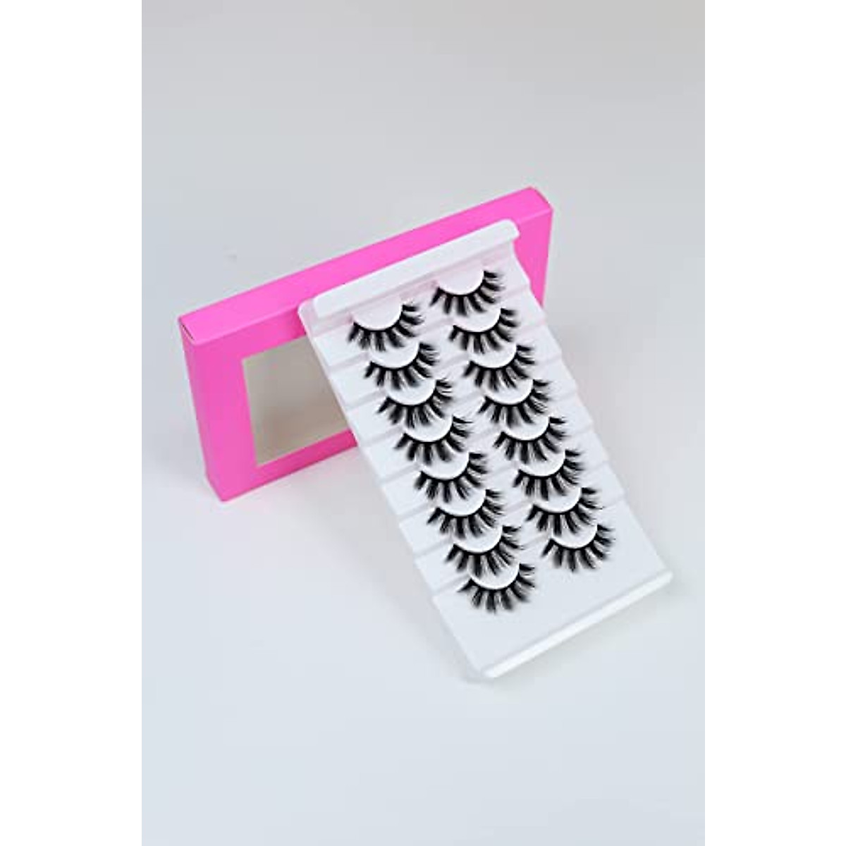beautykaisen 8Pair 3D False Eyelashes Cross Fluffy Natural Look PACK Volume Fluffy Natural Faux Mink Lashes(3D999 DRAK PINK) 8pair-3D999 8pair-3D999 0
