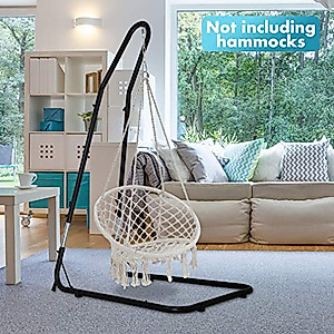 Hammock Stands Hammock Chair Stands Outdoor Solid Steel Heavy Duty Stand Only Construction for Hanging Hammock Air Porch Swing Chair Indoor（Stand Only）