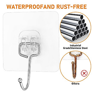 Zxglxinyao 30pcs Adhesive Wall Hooks for Hanging Heavy Duty Self Adhesive Hooks, Clear Sticky Wall Hangers Waterproof Transparent for Door Shower Key Towel Coat Holder Hanger Hooks