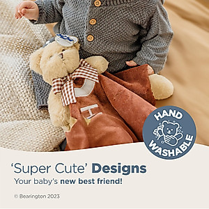 Bearington Baby Touchdown Snuggler, 15 Inch Football Plush Stuffed Animal Teddy Bear Security Blanket Lovey for Babies