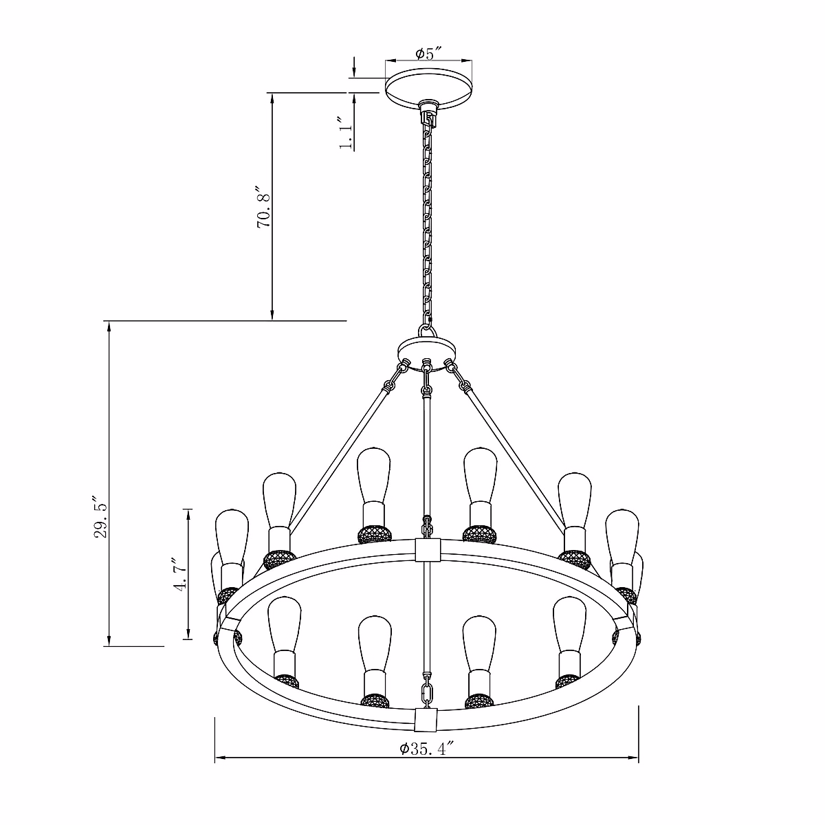 MEIXISUE Modern Farmhouse Wagon Wheel Chandeliers for Dining Room,Aged Brass Luxury Large High Ceiling Chandelier for Living room Kitchen Entryway Restaurant Office,W35.4 UL Listed