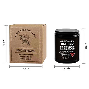 2023 Funny Retirement Gift for Women-Scented Candle,Retirement Party Decorations,Happy Retirement Gift,Best Retirement Gifts,Candles Gifts for Women,Going Away Gift for Coworker.