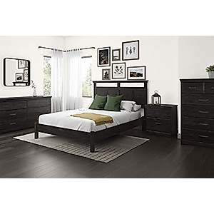 South Shore Versa 2-Drawer Nightstand, Rubbed Black 23 in x 17.75 in x 25.25 in