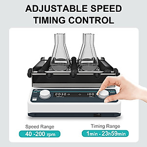JOANLAB Lab Orbital Shaker Mixer 40-200rpm Adjustable, Timed and Continuous Modes,Digital Orbital Rotator Shaker (OS-20PRO)
