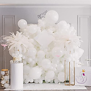 Henviro White Latex Party Balloons - 100 Pcs 5/10/12/18 Inch Balloons Helium Quality Latex Balloons As Birthday Party Balloons/ Graduation Balloons/ Valentines Day Balloons/ Baby Shower/ Wedding