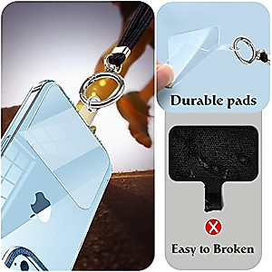 ZWZY Cell Phone Lanyard Crossbody Adjustable Neck Strap for Around The Hand with Wrist Tether Tab for Most Full Coverage Phones Case Black