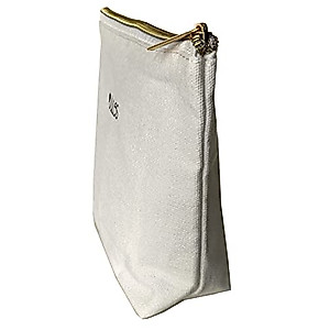 Jules Natural Canvas Cosmetic Bag With Zipper Closure I Believe In Pink Audrey Hepburn Quote