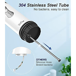 Water Dental Flosser Portable Cordless for Teeth - YaFex Water Teeth Pick Cleaner Rechargeable Dental Oral Irrigator with DIY Mode, 5 Jets, Travel Case (Black)